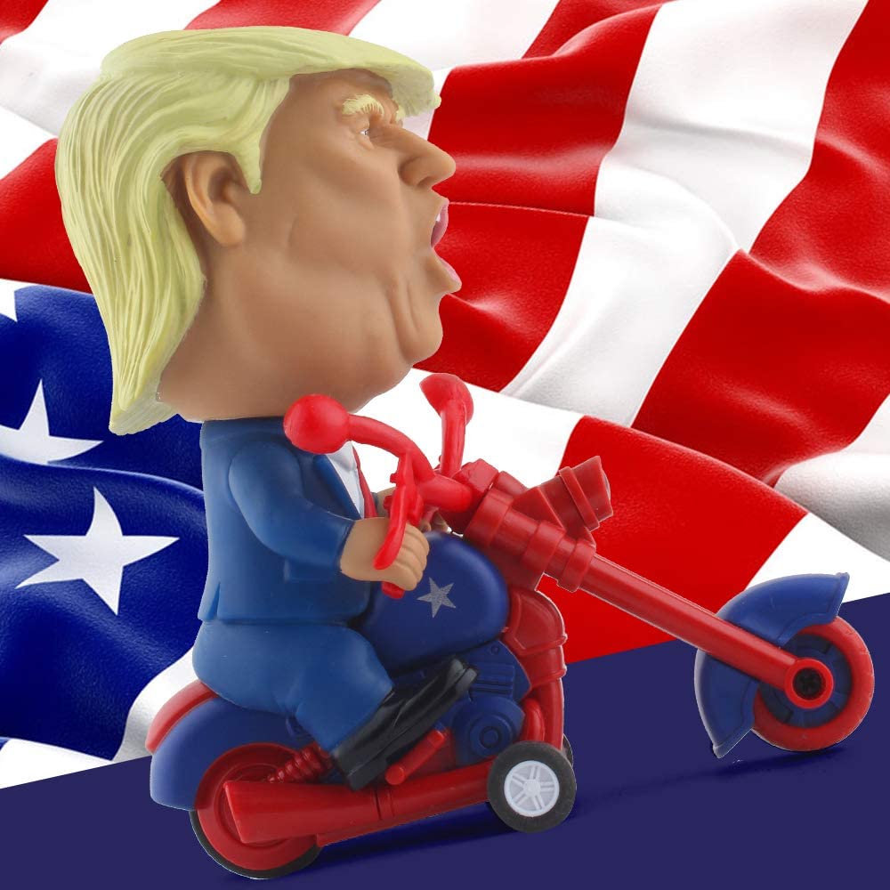 DINOBROS President Donald Trump 2020 Toy Figure Riding Motorcycle Funn ...